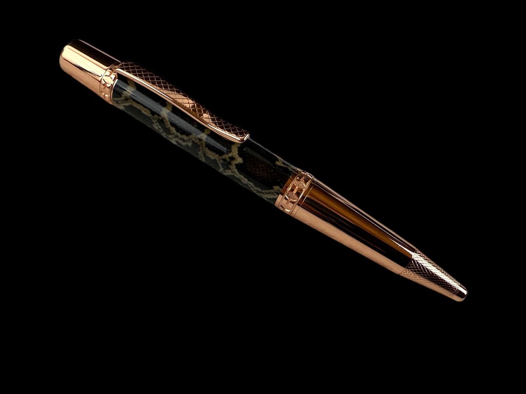 Red Gold Authentic Burmese Python Handmade Ballpoint Pen. One of a Kind ...