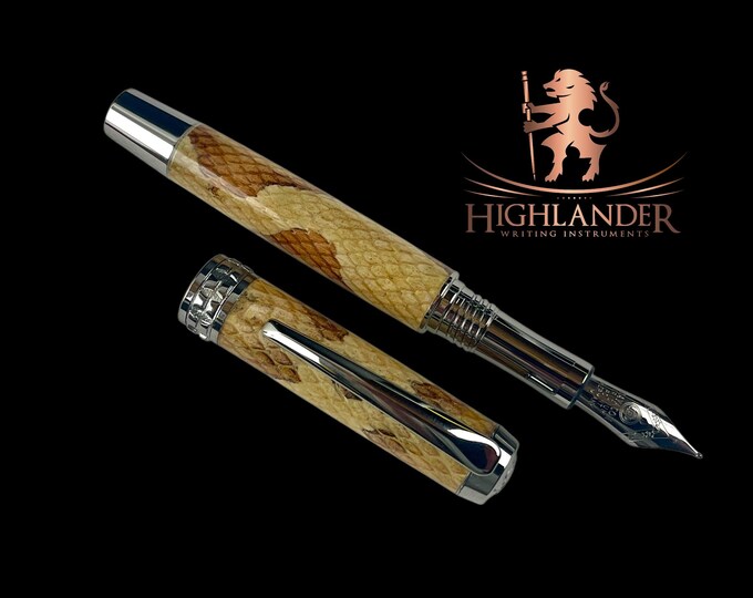 Black Titanium Genuine Copperhead Snake Handmade Fountain Pen ...