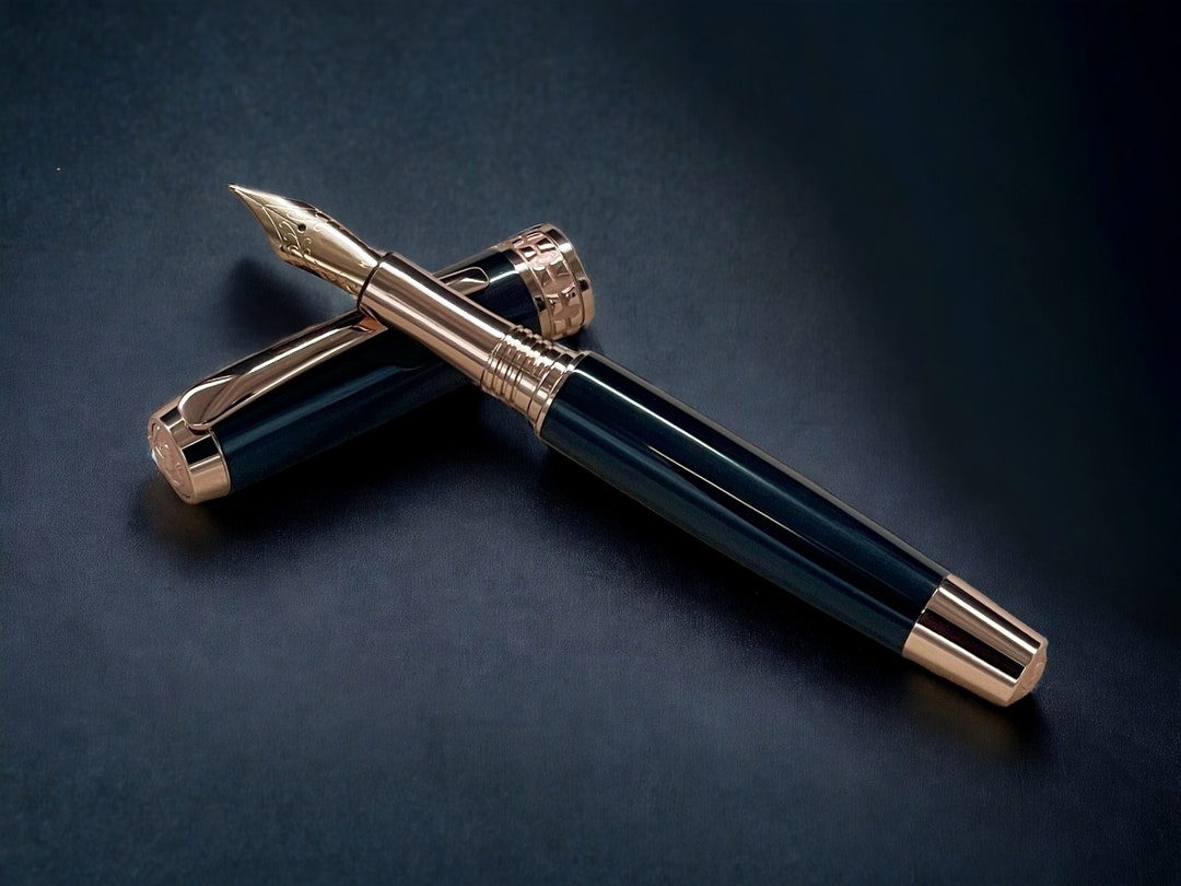 Rose Gold Fountain Pen, Artisan Handcrafted Writing Instrument. Simple ...