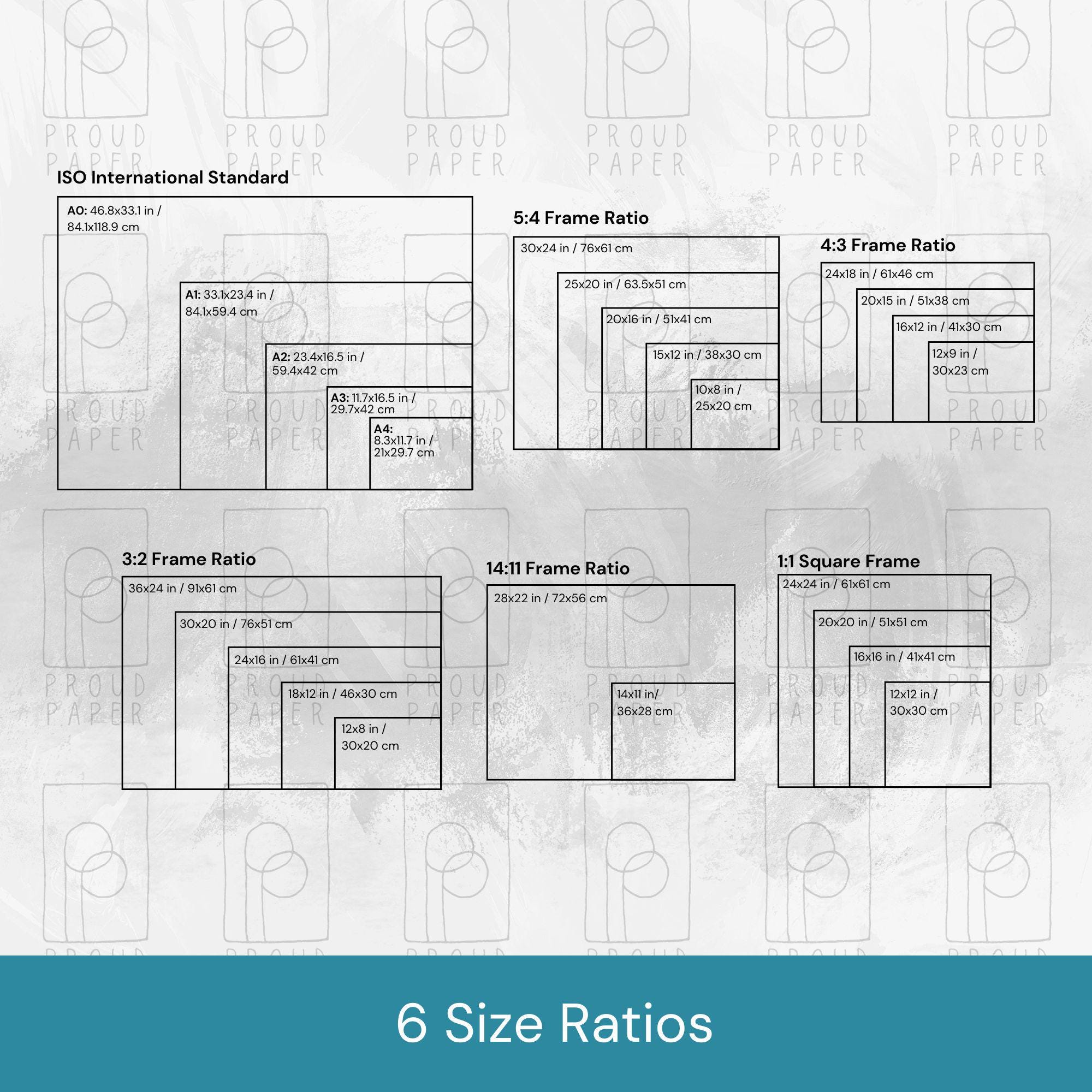 Horizontal Wall Art Size Guide Editable Template, Landscape Canvas ...