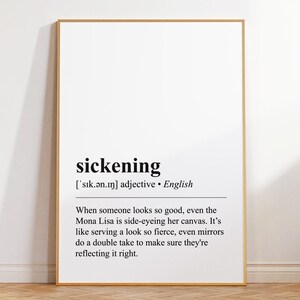 Printable LGBTQ Funny Definition Print Poster, Sickening Definition ...