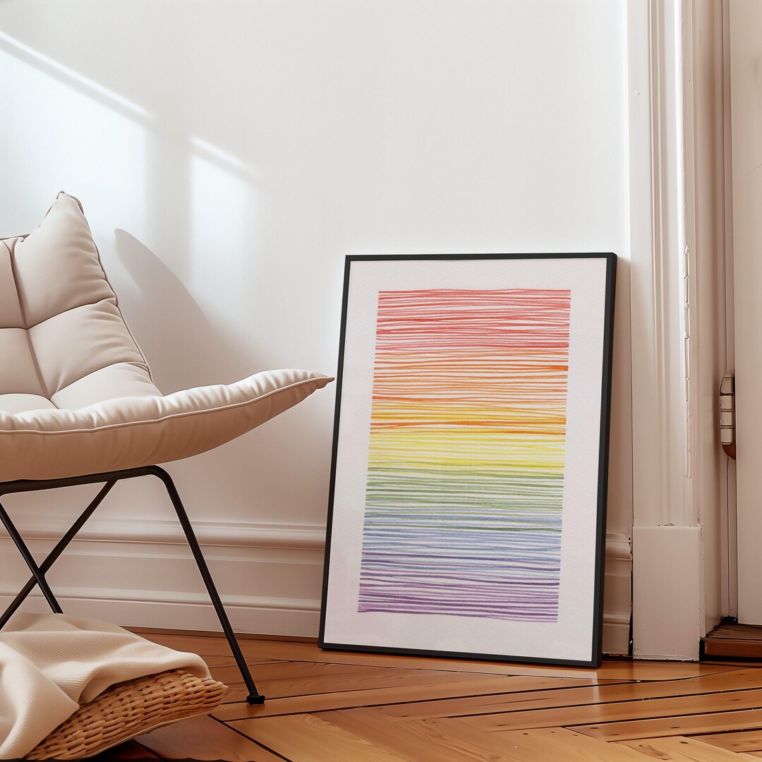 DIGITAL - Rainbow Abstract Wall Art Printable, Gay Pride Apartment ...