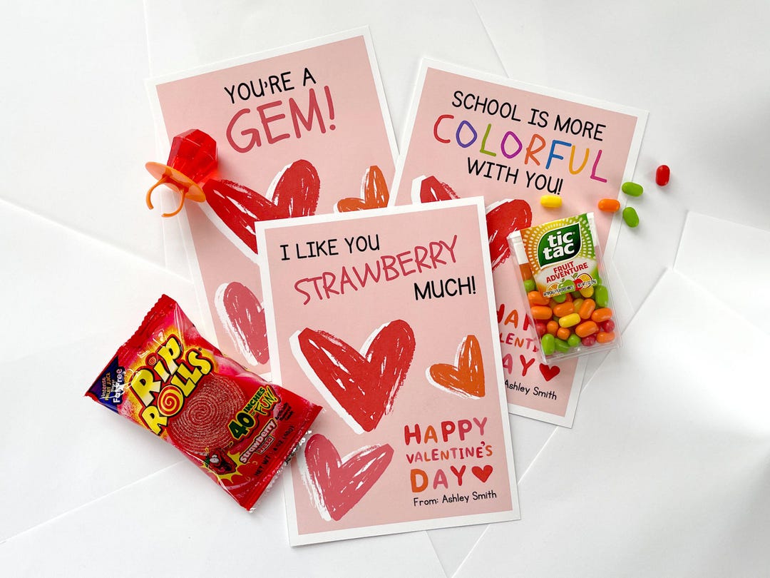 Jumbo Candy Gram Tags, Printable Kids Valentines Classroom Exchange ...