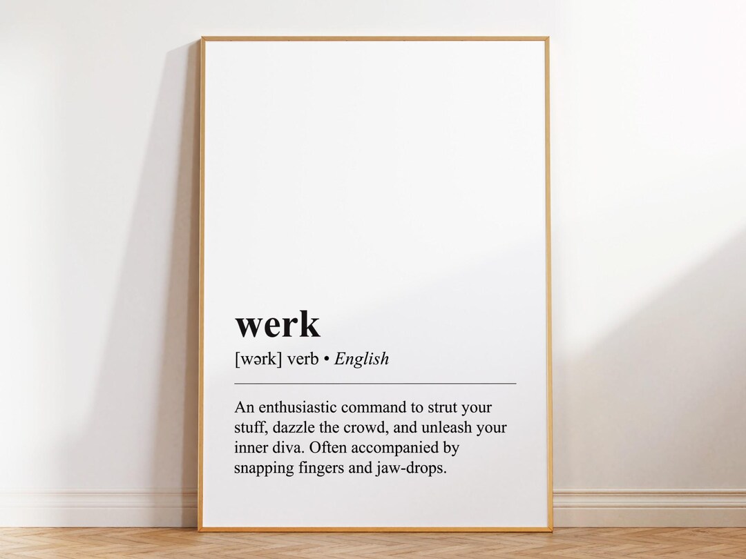 Printable Funny Definition Print Poster, werk Definition Wall Decor ...