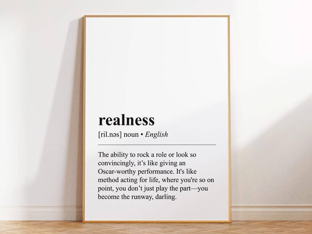 Printable LGBTQ Funny Definition Print Poster, Realness Definition ...