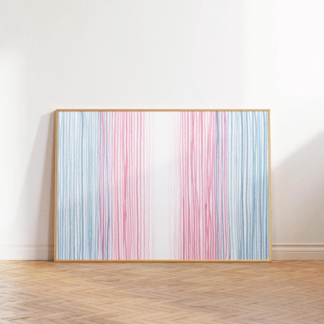 Subtle Transgender Pride Print, Minimalistic Queer Gift, Abstract ...