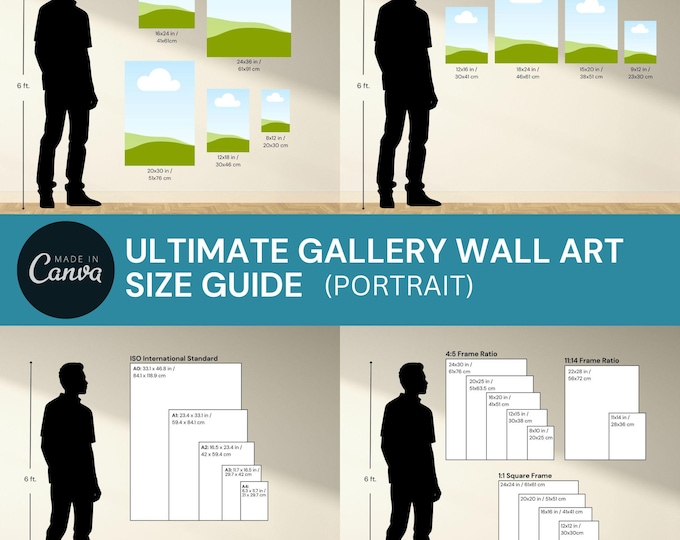 Wall Art Size Guide Ratio Comparison Chart, Poster Size Chart, Canvas ...