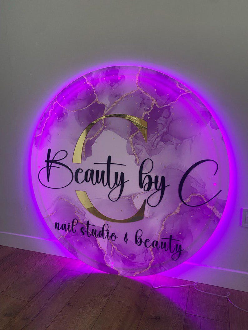 Glow up Your Business : Led Backlit Logo Sign for Beauty Studios ...