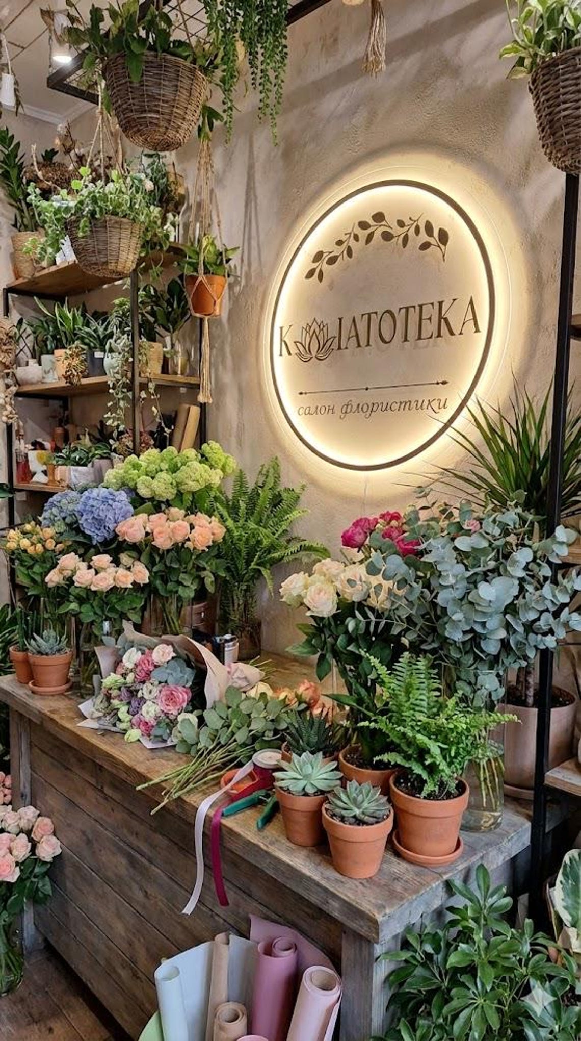 Custom 3D Acrylic Logo & LED Neon Sign | Floral Studio Business Signage ...