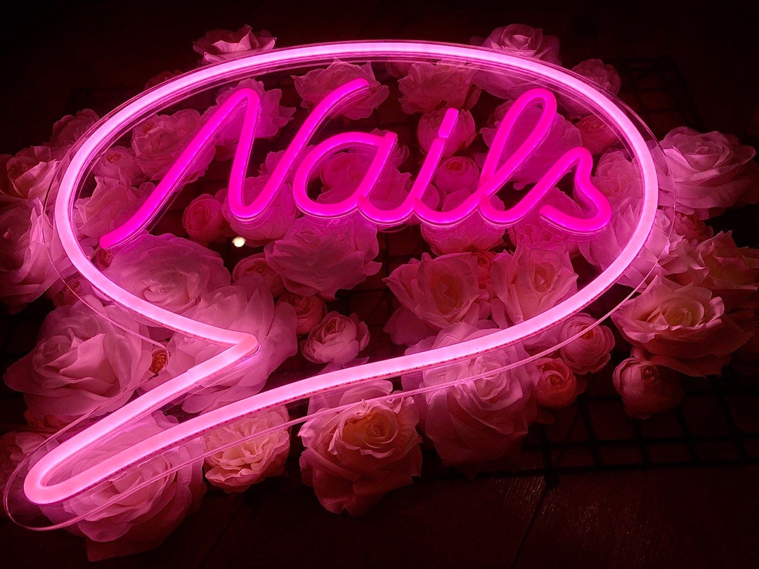 Nails Neon Sign, Personalized Neon Sign Light Wall Led Neon Decoration ...