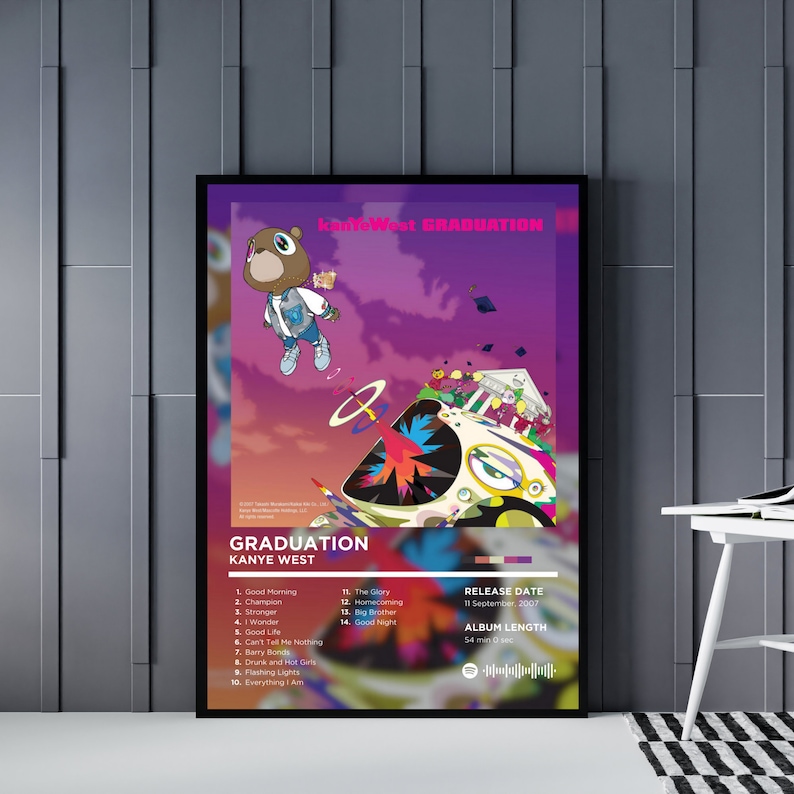 Kanye West Album Cover Graduation ,ye Album Cover Poster, Rapper ...