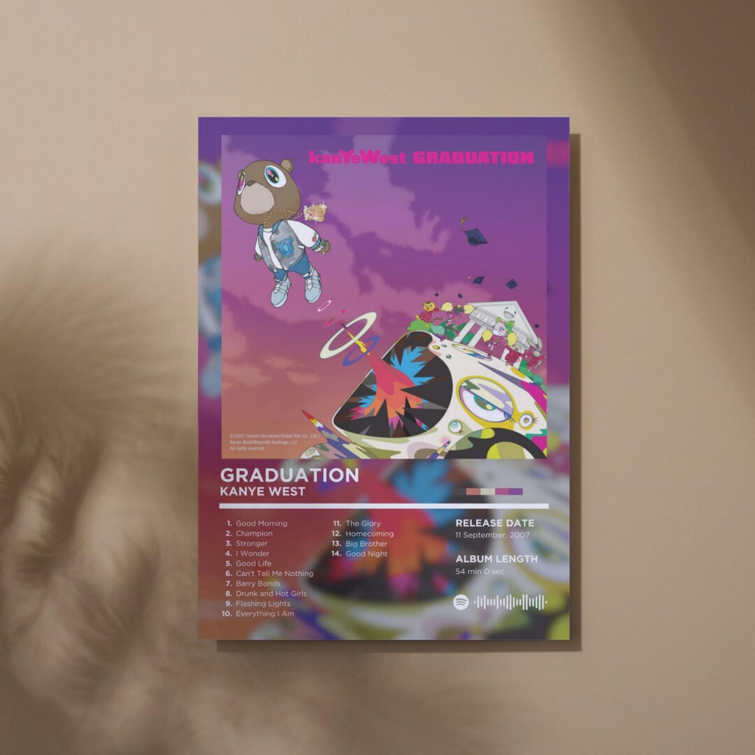 Kanye West Album Cover Graduation ,ye Album Cover Poster, Rapper ...
