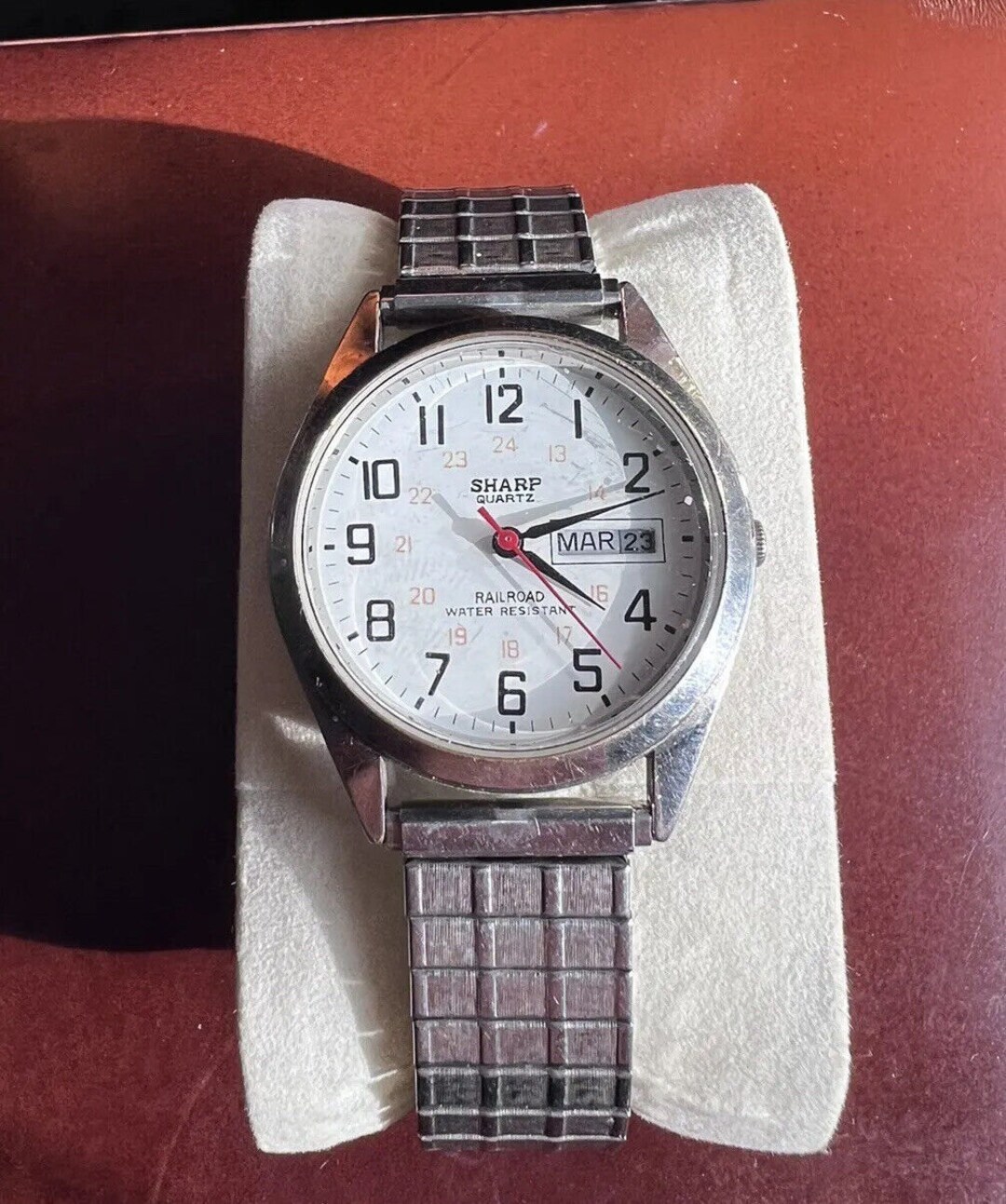 Sharp Railroad Wristwatch Day Date Indicator Silver Tone - Etsy