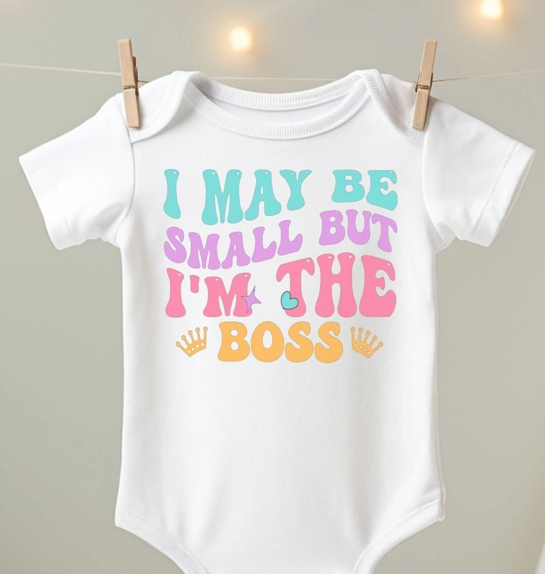 I May Be Small but I'm the Boss Babygrow - Etsy