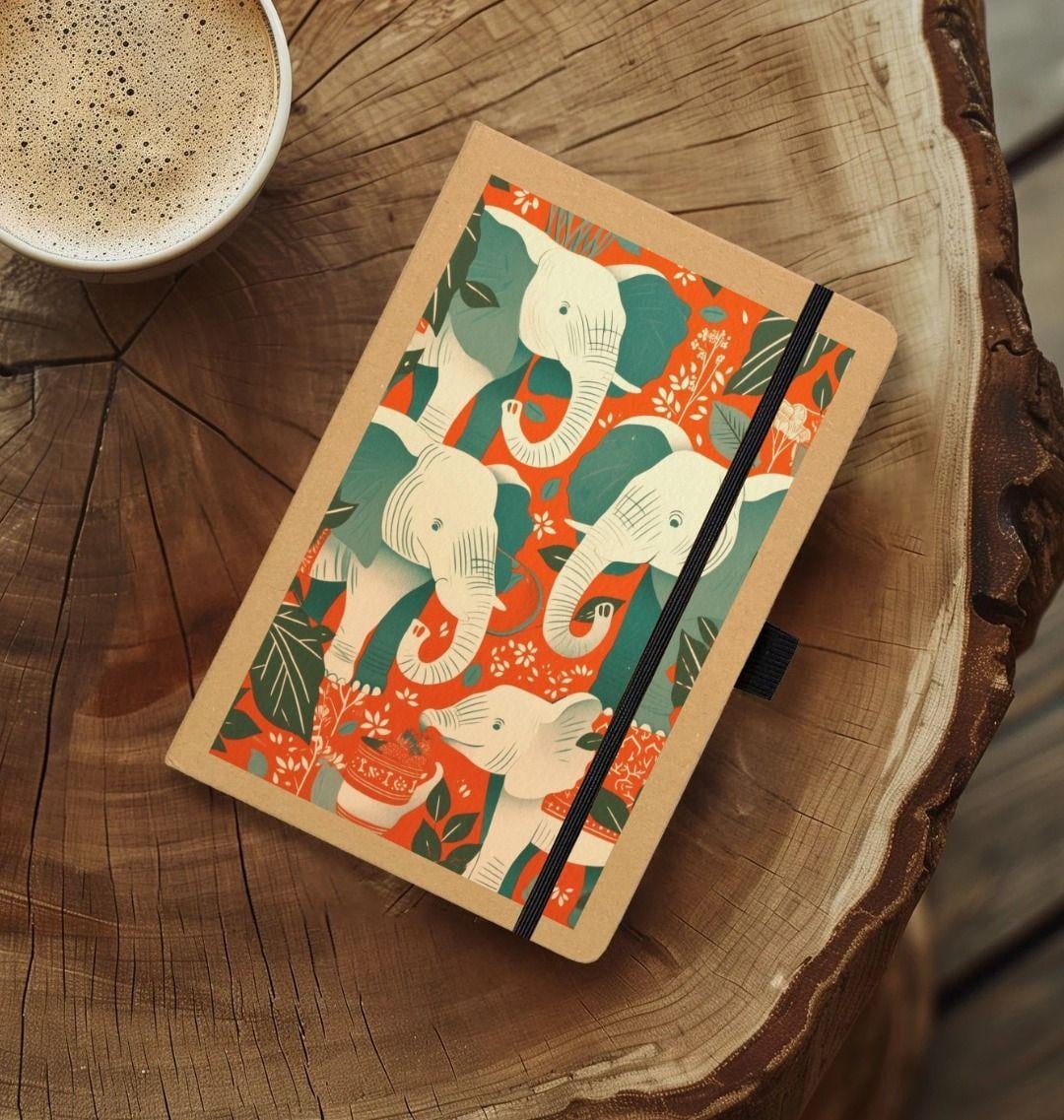 Elephants A5 Kraft Notebook - Etsy