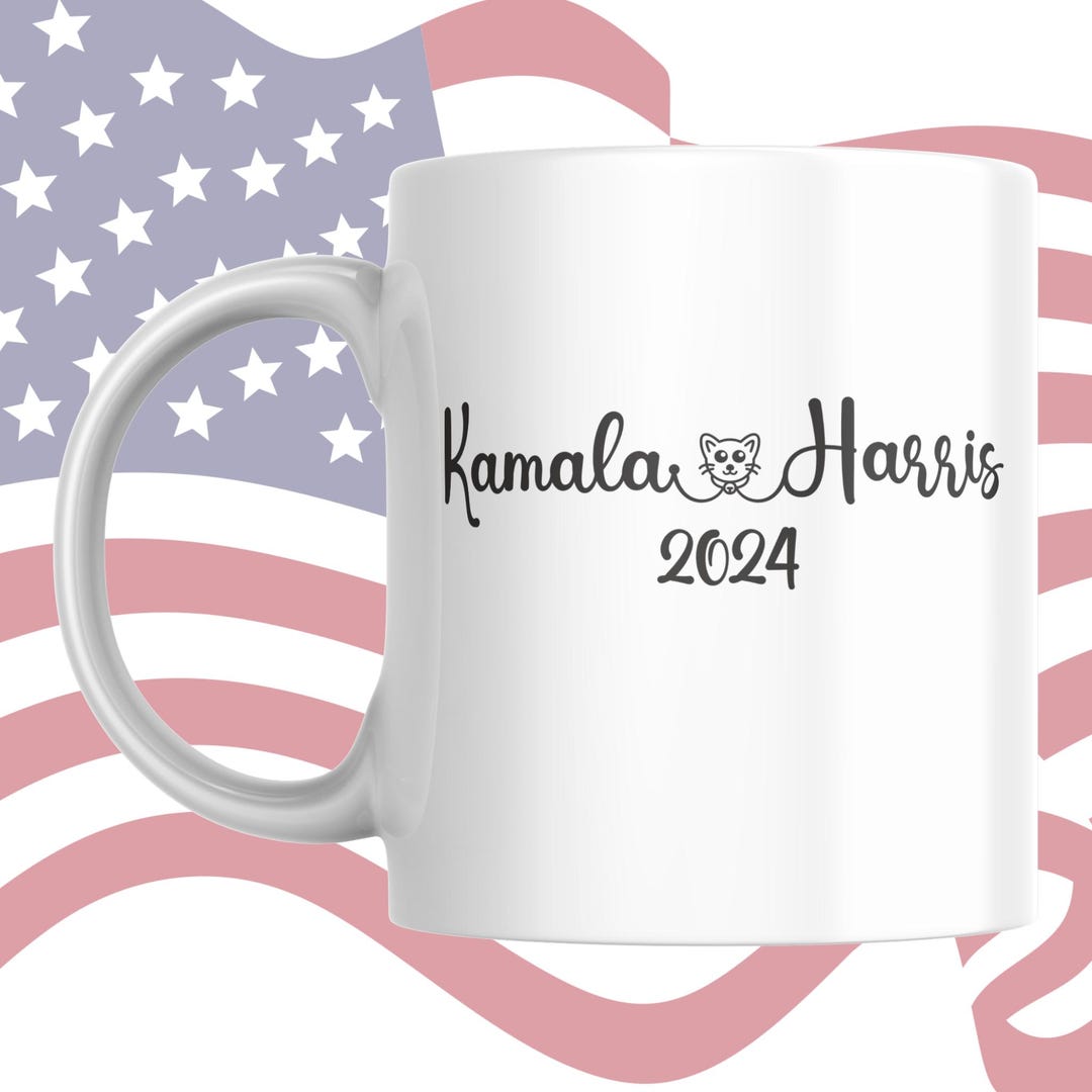 Kamala Harris Mug With Cat for US Election Cup Kamala Harris Supporter ...