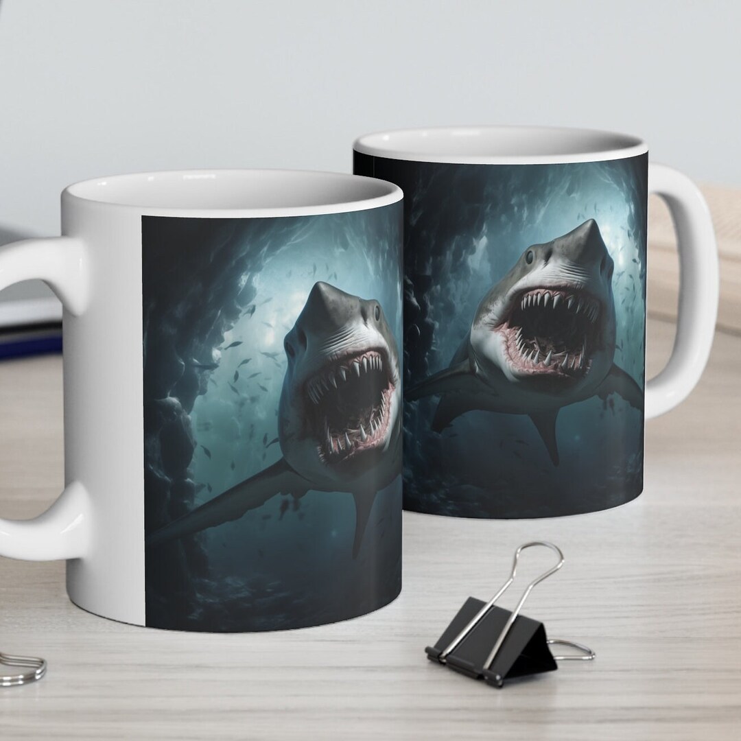 3D Shark Mug - Fearsome Shark Cup for Shark Lover Gift for Ocean Fan ...