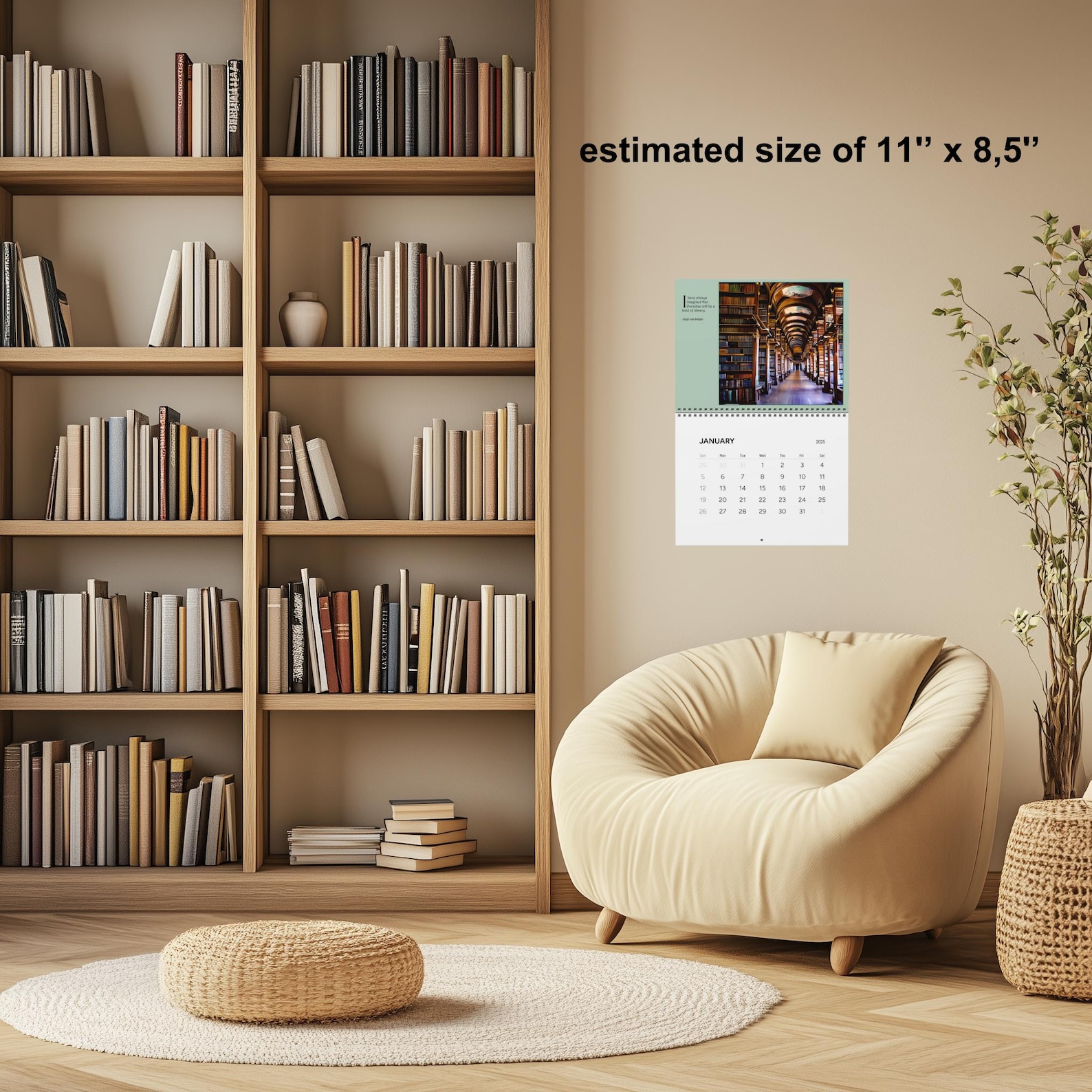 Fantastic Libraries Calendar 2025 With Quotes for Book Lover Calendar ...