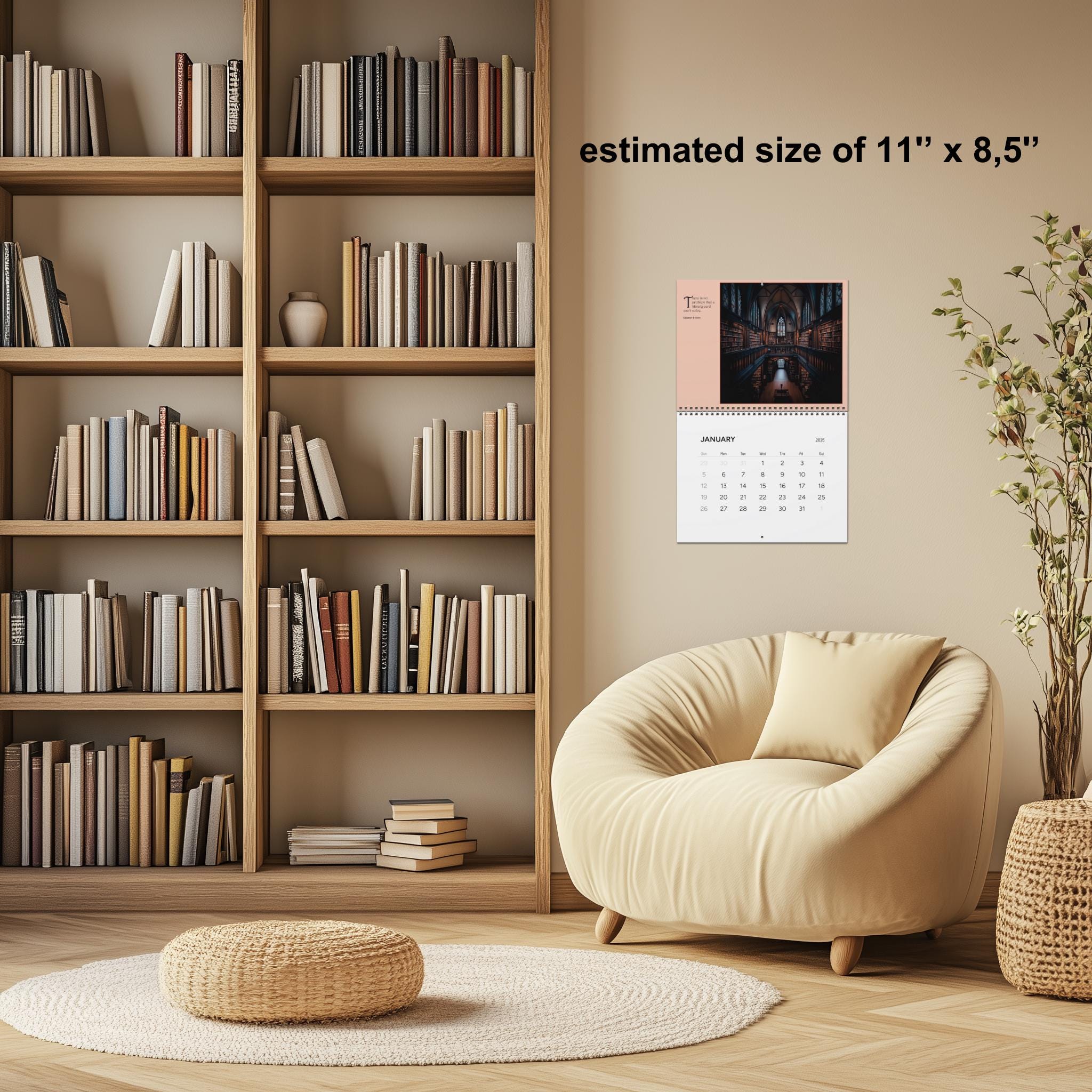 Fantastic Libraries Calendar 2025 in 2 Sizes With Quotes for Book Lover ...