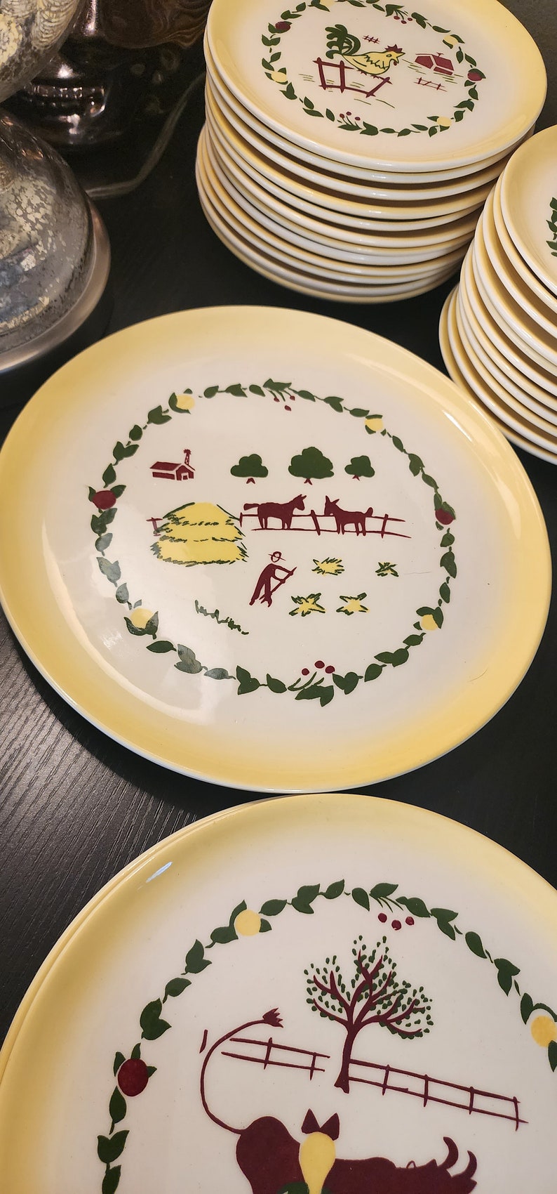 Mid-century Brock of California Stoneware Farm Country Chic Dinnerware ...