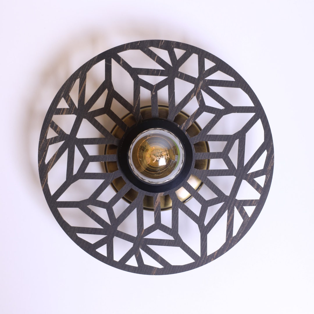 Modern Wall Sconce Hardwired, Wall Lamp With Shade, Shadow Geometric ...