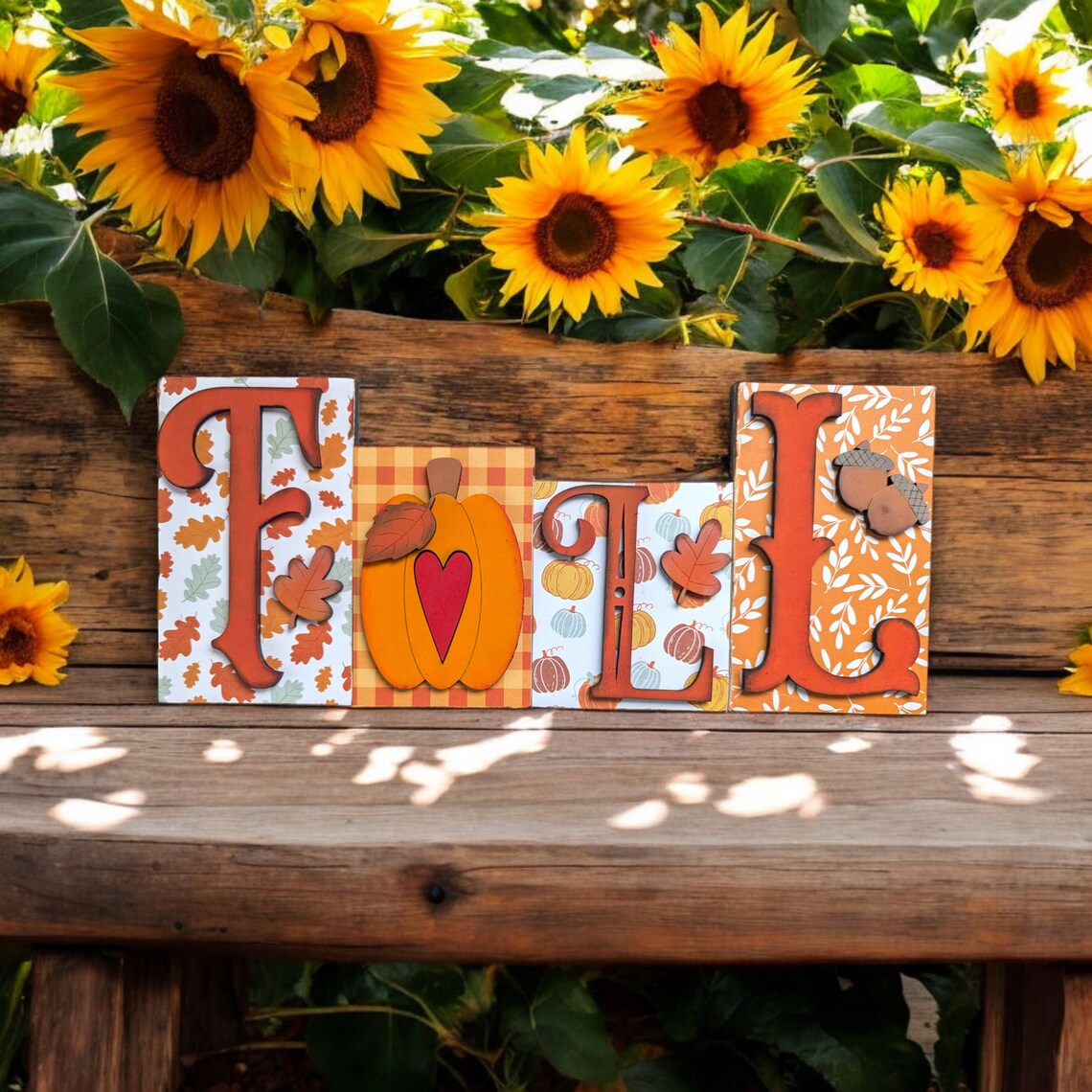 Chunky Fall Word Block Fall Decor Fall Shelf Sitter Mantel Decor Wooden ...