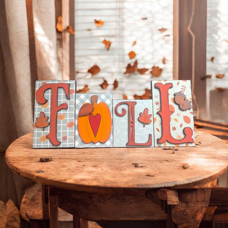 Fall Word Block Fall Decor Fall Shelf Sitter Mantel Decor Wooden ...