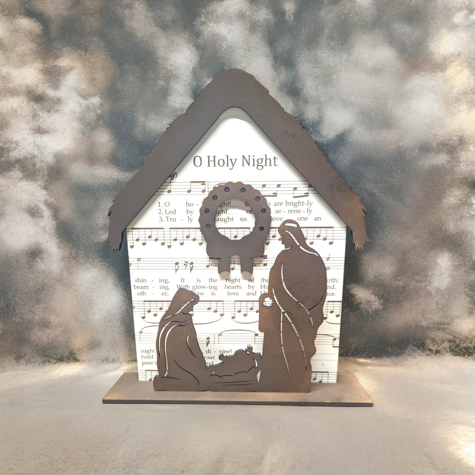 Nativity Scene Wooden Nativity Religious Shelf Sitter Christmas Shelf ...