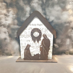 Nativity Scene Wooden Nativity Religious Shelf Sitter Christmas Shelf ...