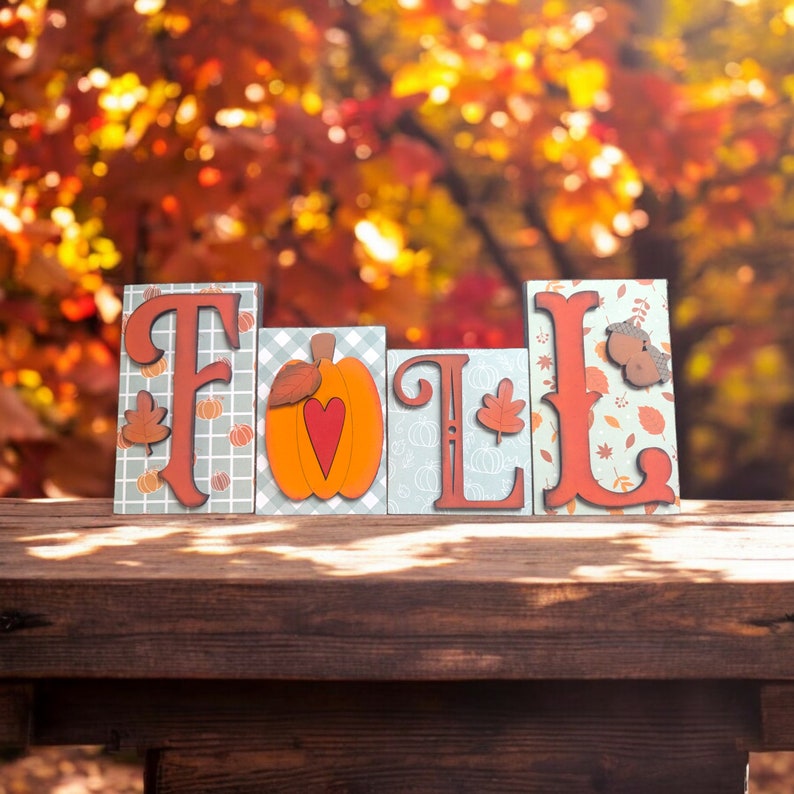 Fall Word Block Fall Decor Fall Shelf Sitter Mantel Decor Wooden ...