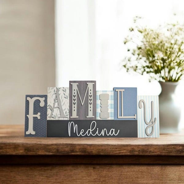 Family Block Letters - Etsy