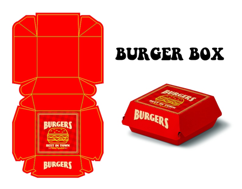 Template Burger Box Design / Ready for Printing / PDF File - Etsy