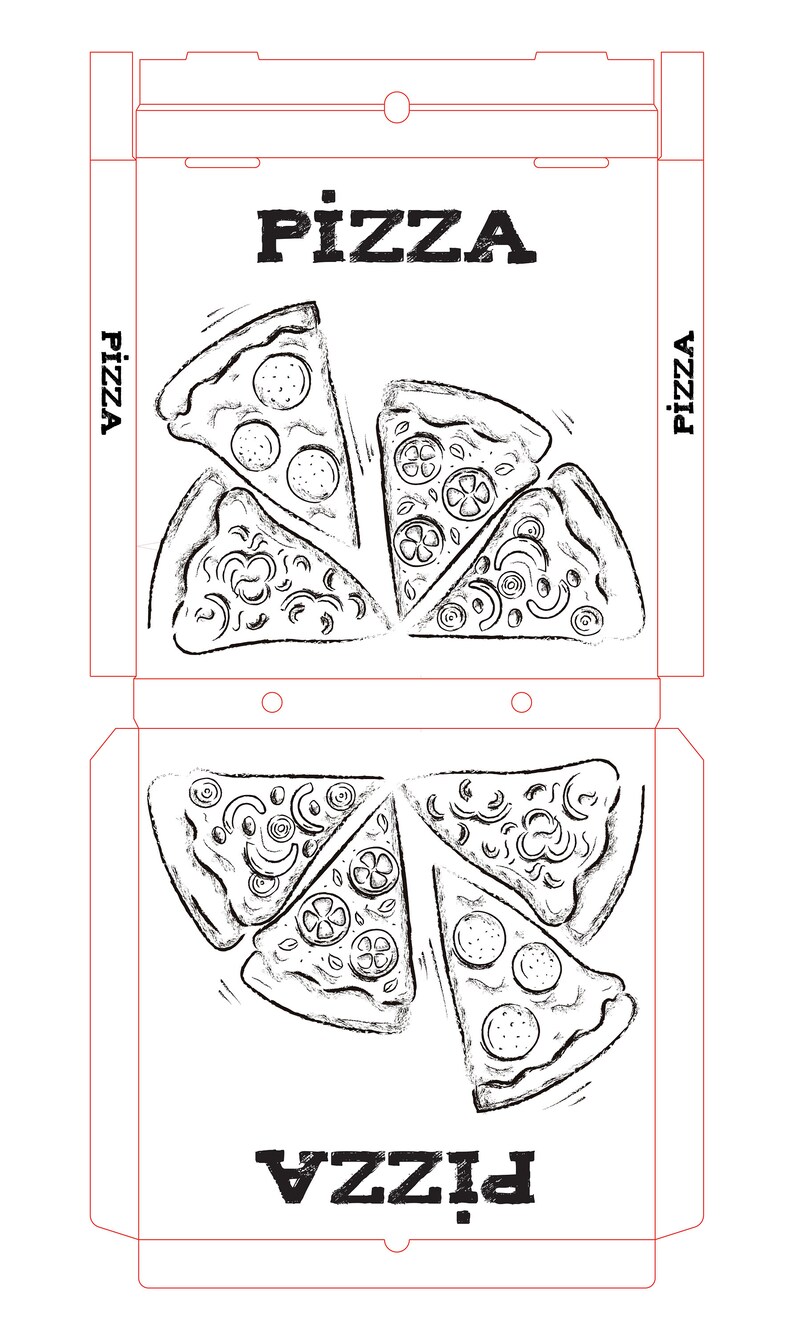 Template Pizza Box Design / Ready for Printing / PDF File - Etsy