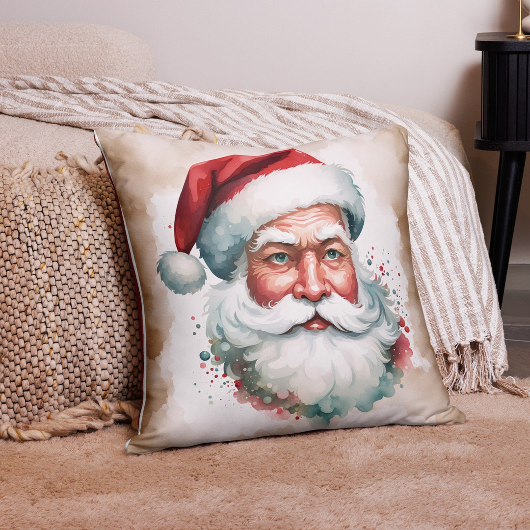 Insert Included: Santa Face Decorative Pillow - Etsy
