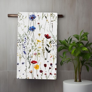 Wildflowers Hand Towels, Vibrant Blossom Towels, Mother's Day Gift ...