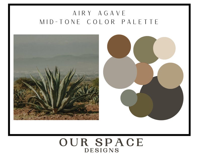 Home Color Palettes - Airy Agave Mid-tone - Etsy