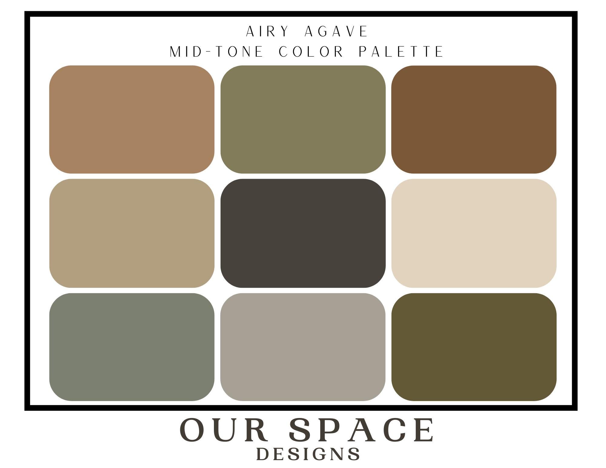 Home Color Palettes - Airy Agave Mid-tone - Etsy