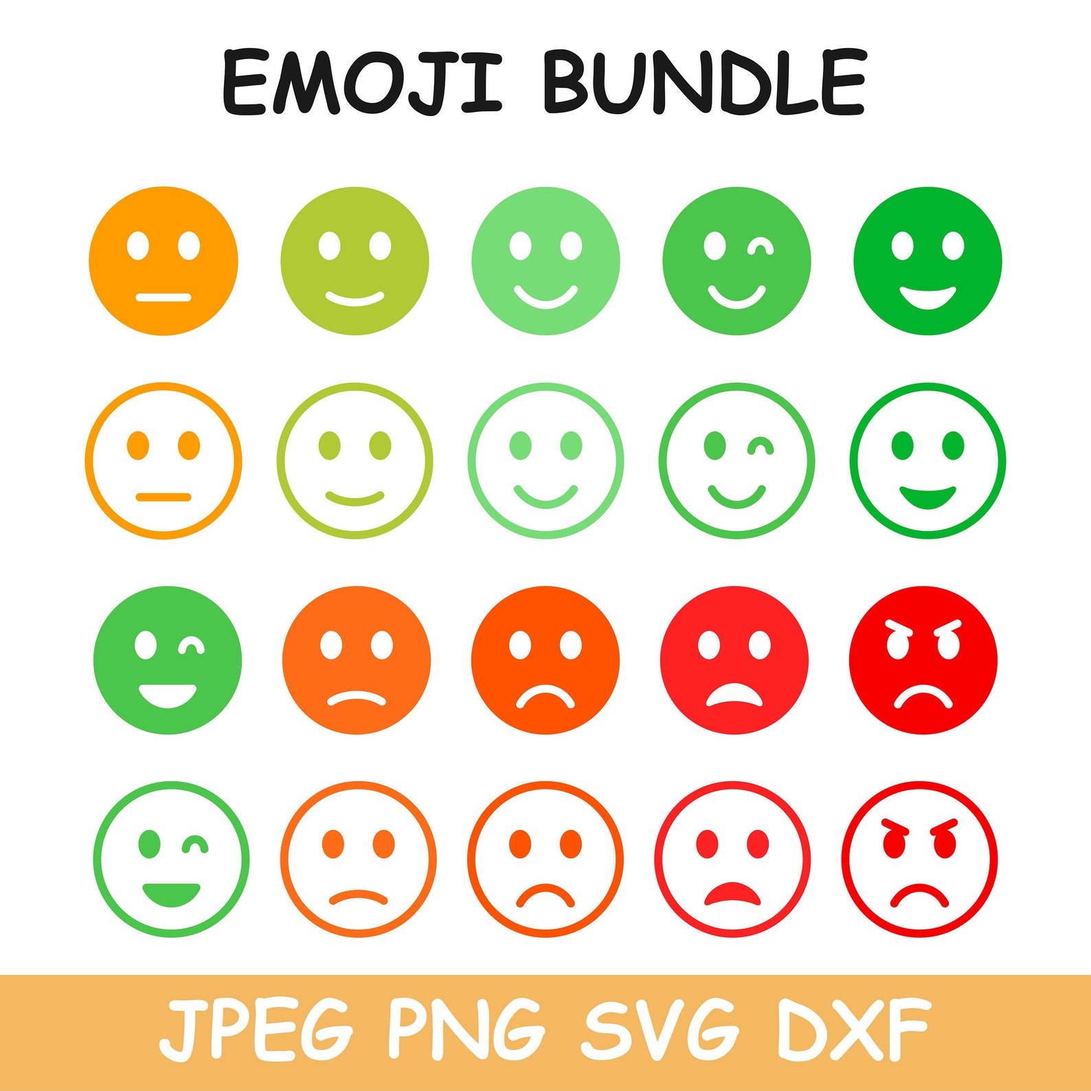 Emoji SVG | Emoji Bundle PNG | SVG Cut File for Cricut | Emoji Png ...