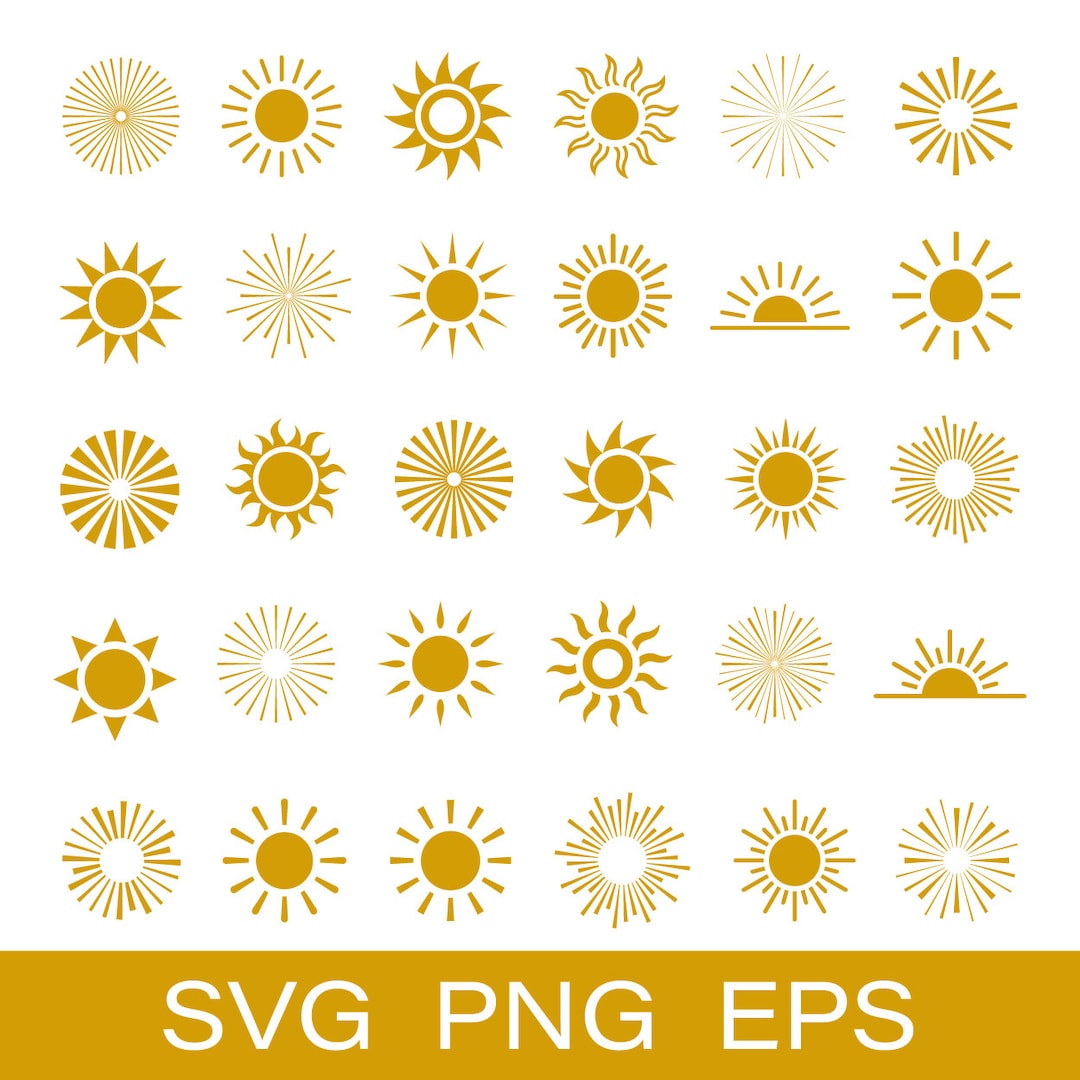 Sun SVG, Summer Sun Svg, Sunburst Clipart, Boho Sun SVG, Horizon ...