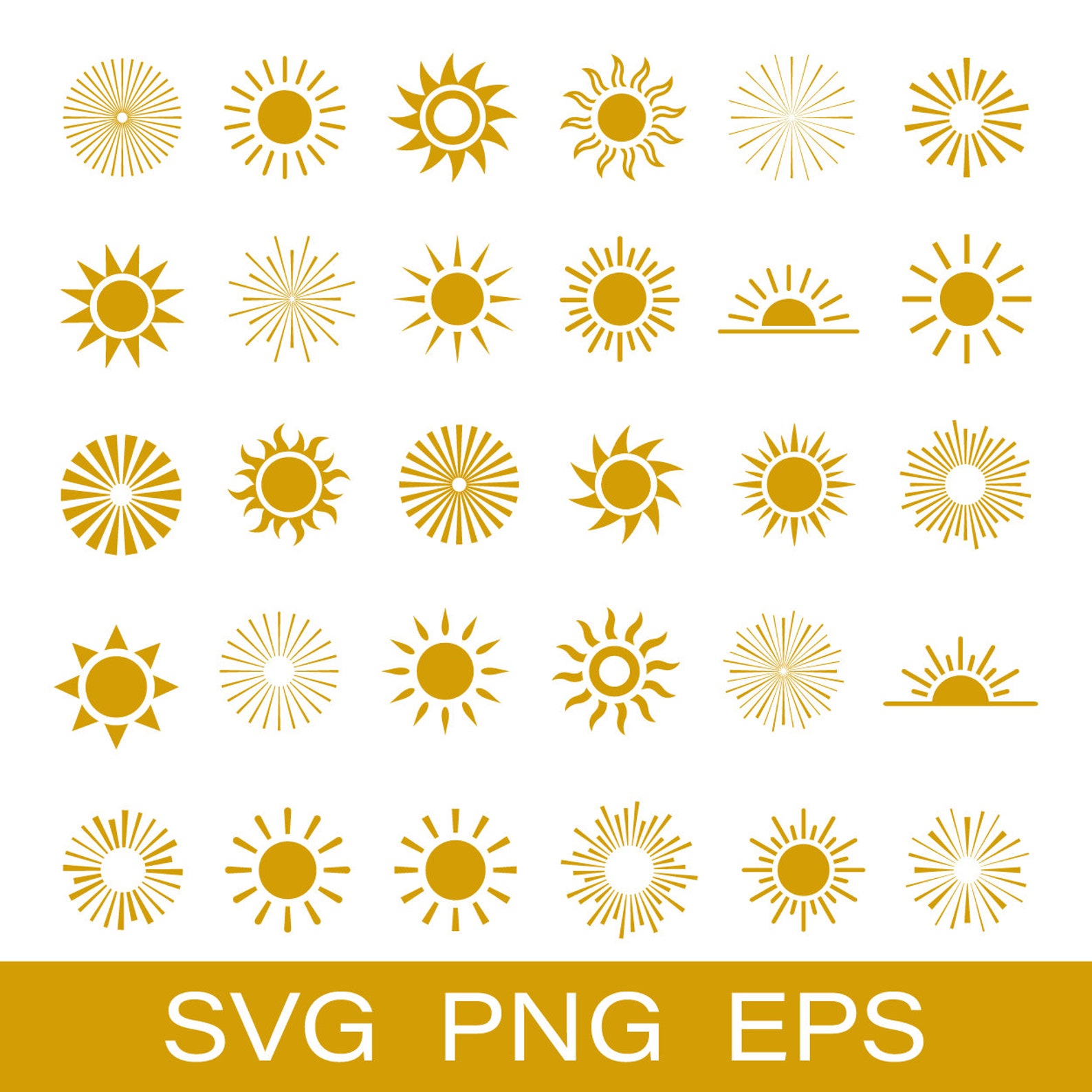 Sun SVG, Summer Sun Svg, Sunburst Clipart, Boho Sun SVG, Horizon ...