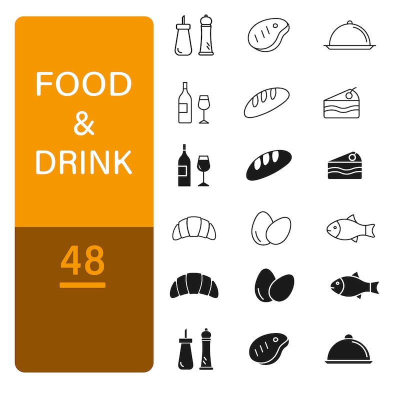 Food Icons SVG, Drinks Icon, Dishes Bundle, Food Blogger, PNG, Snack ...