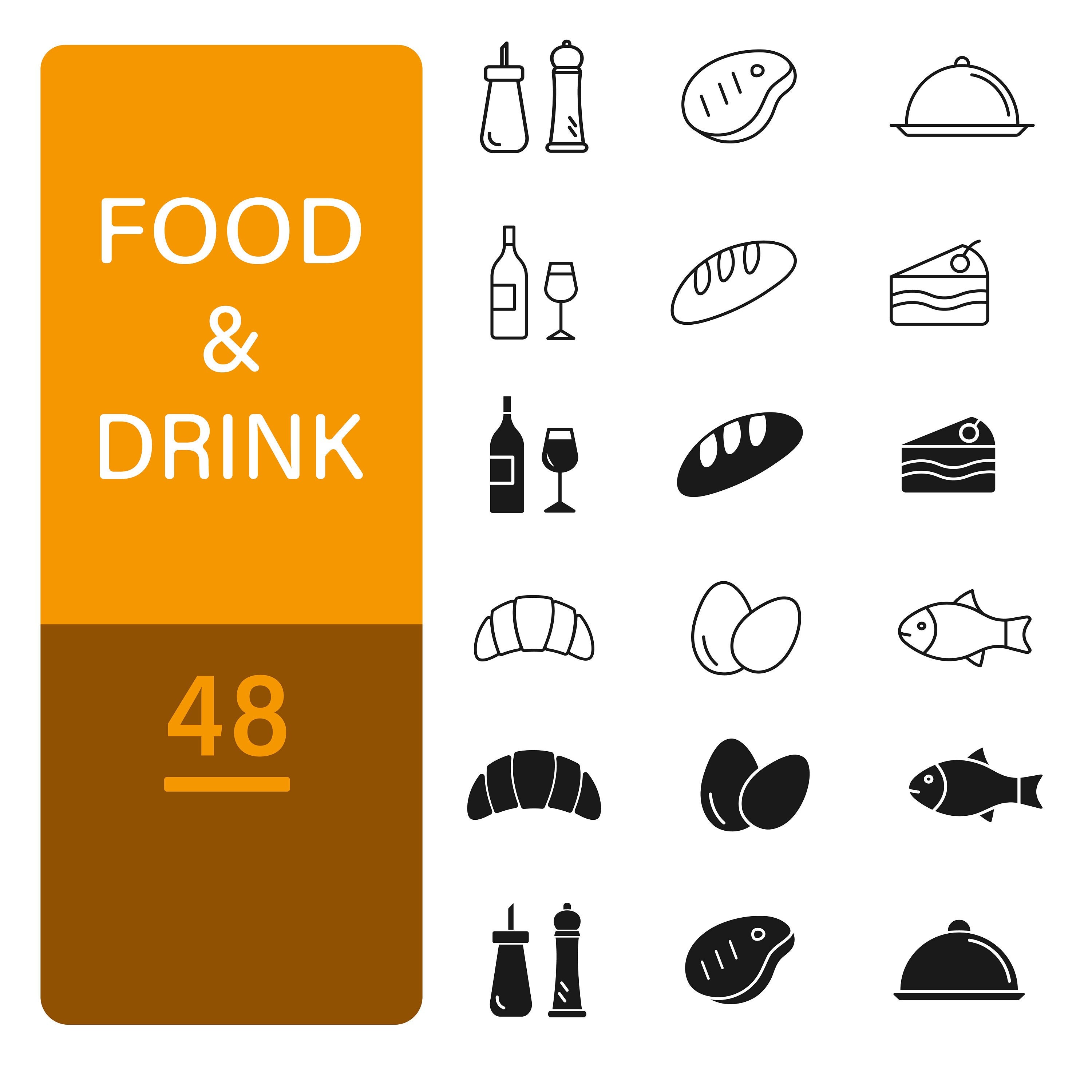 Food Icons SVG, Drinks Icon, Dishes Bundle, Food Blogger, PNG, Snack ...