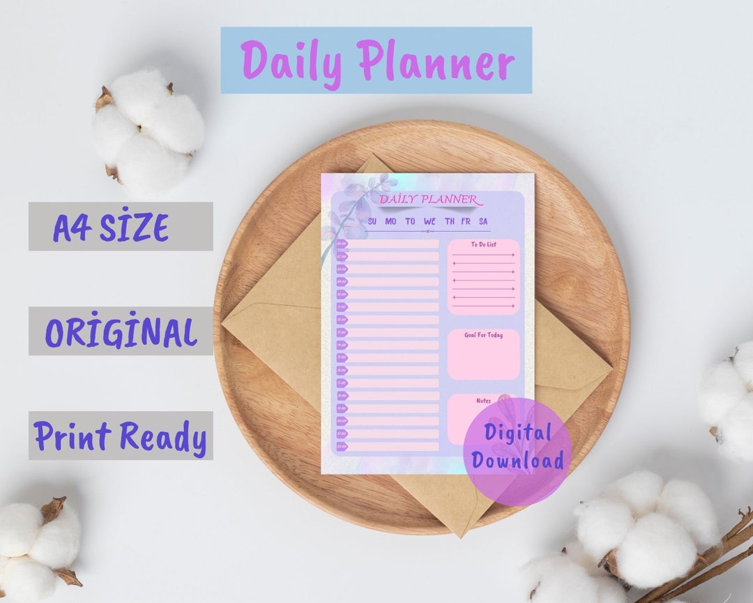 Digital Daily Planner Printable Planner Stylish Design - Etsy