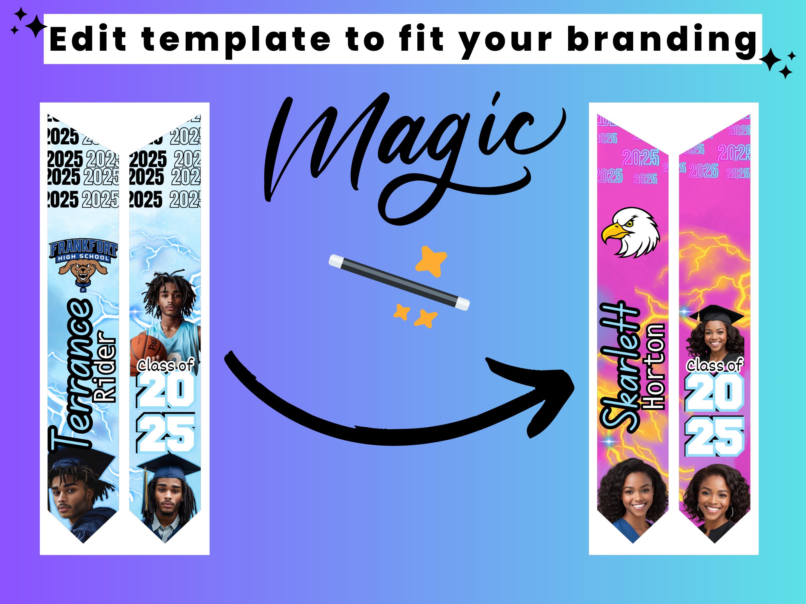 10 Custom Graduation Stole Template | Editable Canva Design | Digital ...