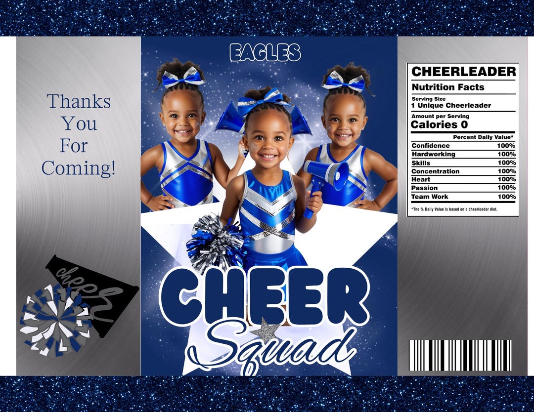 Cheerleader Party Favor Bundle Template Capri Sun Gift Bag Box Pringles ...