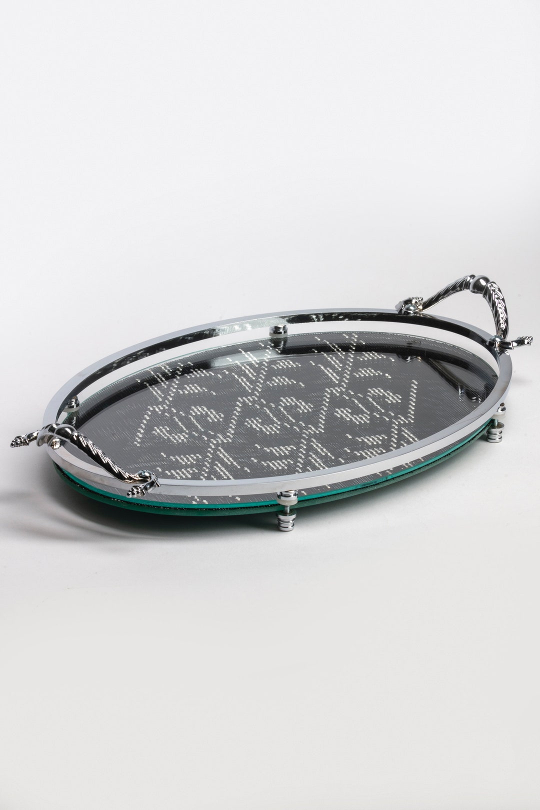 Handmade Wire Break Glass Tray Bartin Filigree Kitchen Decor, Vintage ...