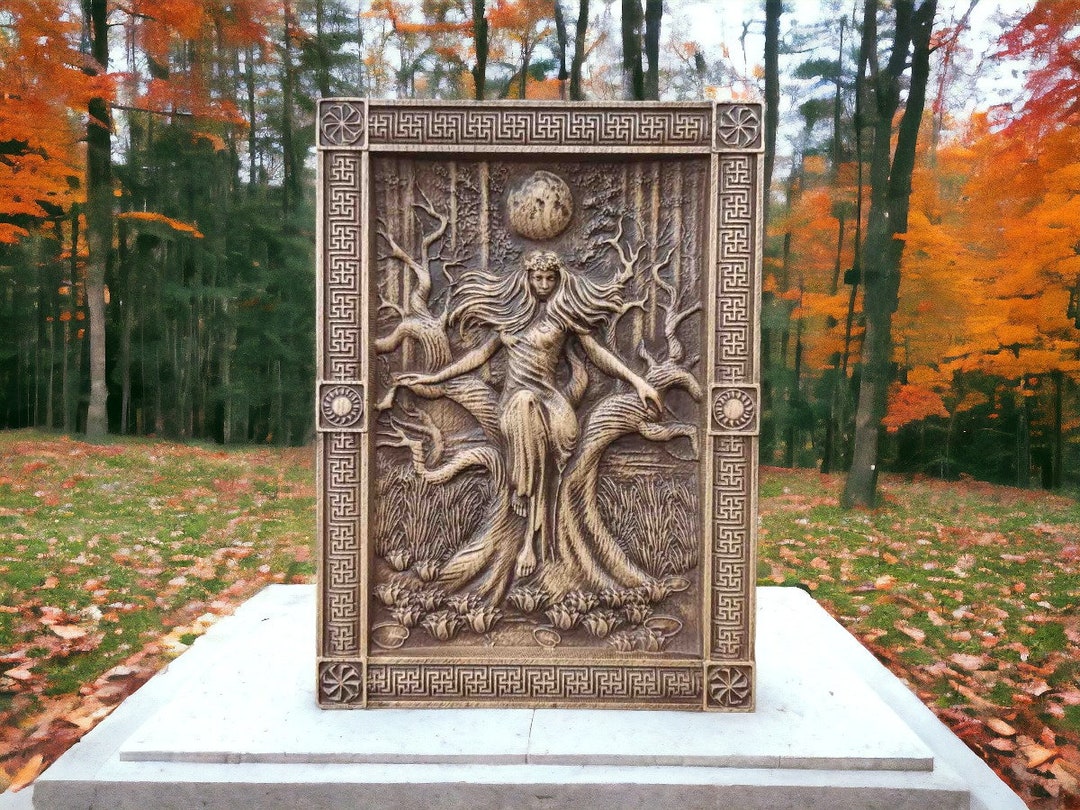 Slavic Goddess Mara 3D Wooden Wall Art: Majestic Moonlit Serenity on ...