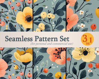Digital Pattern Pack, Seamless Patterns, Set of Patterns, Printable ...
