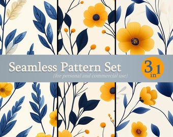 Digital Pattern Pack, Seamless Patterns, Set of Patterns, Printable ...