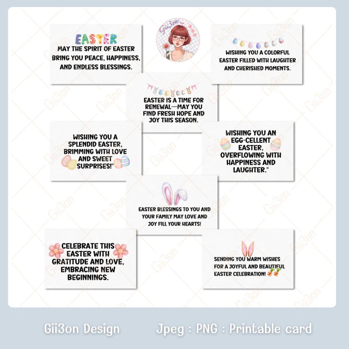 10 Easter Sentiments, Png, Transparent, Printable, Card Inside, Jpeg - Etsy